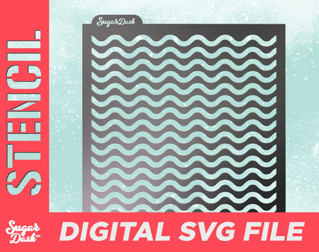 Wavy Lines Stencil #5 - Digital SVG File - Etsy