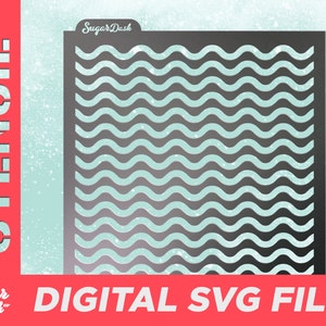 Wavy Lines Stencil #5 - Digital SVG File - Etsy