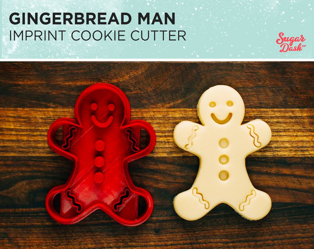 Gingerbread Man Cookie Cutter With Imprint - Etsy