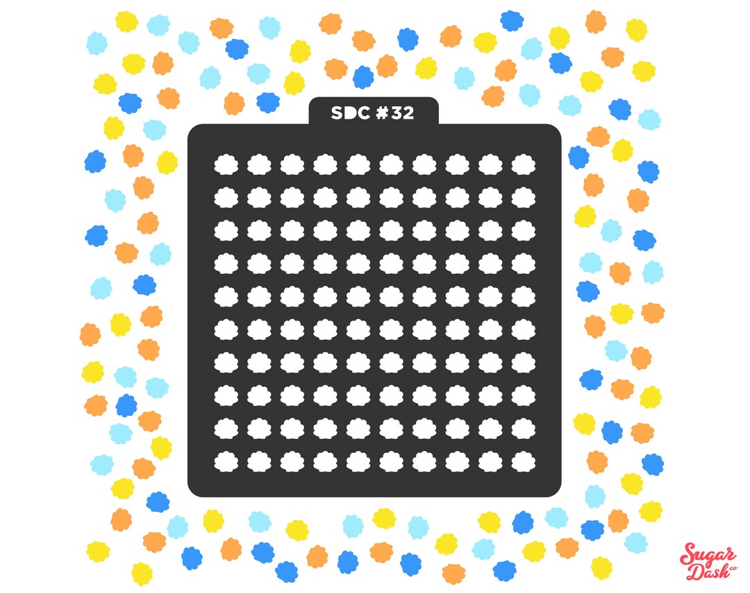 Clam Shell Seashell Sprinkle Stencil #32 - Physical Item! - Etsy