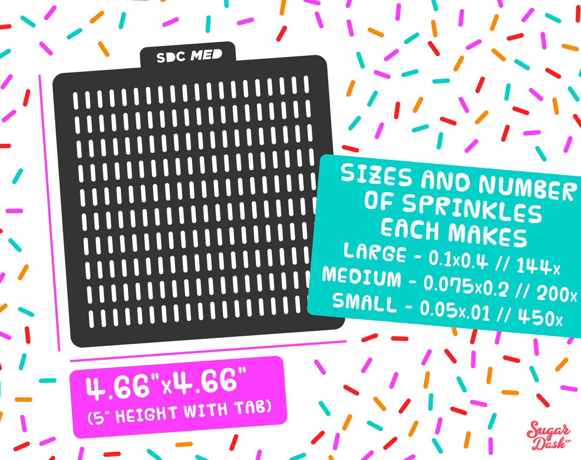 Three Sizes! | DIGITAL STL FILE | Jimmies Sprinkle Stencil - Etsy