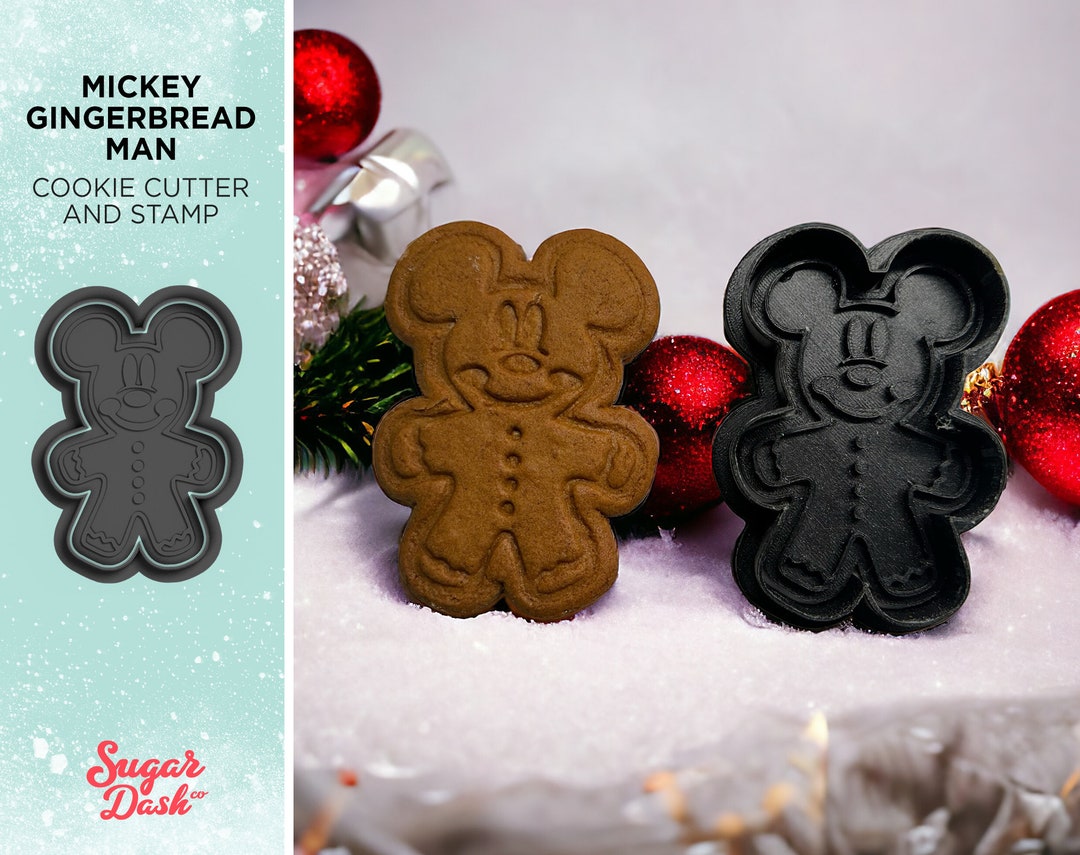 Mickey Gingerbread Man Cookie Cutter and Stamp - Etsy