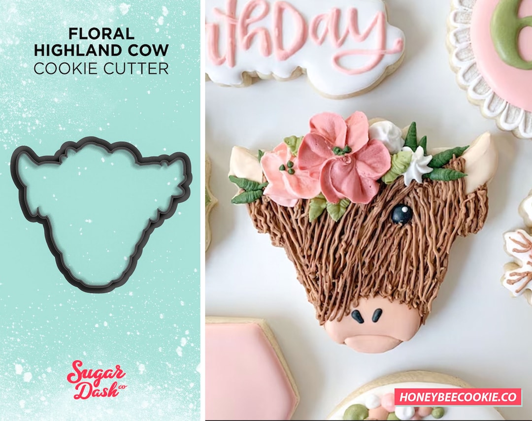 Floral Highland Cow #2 Cookie Cutter - Etsy