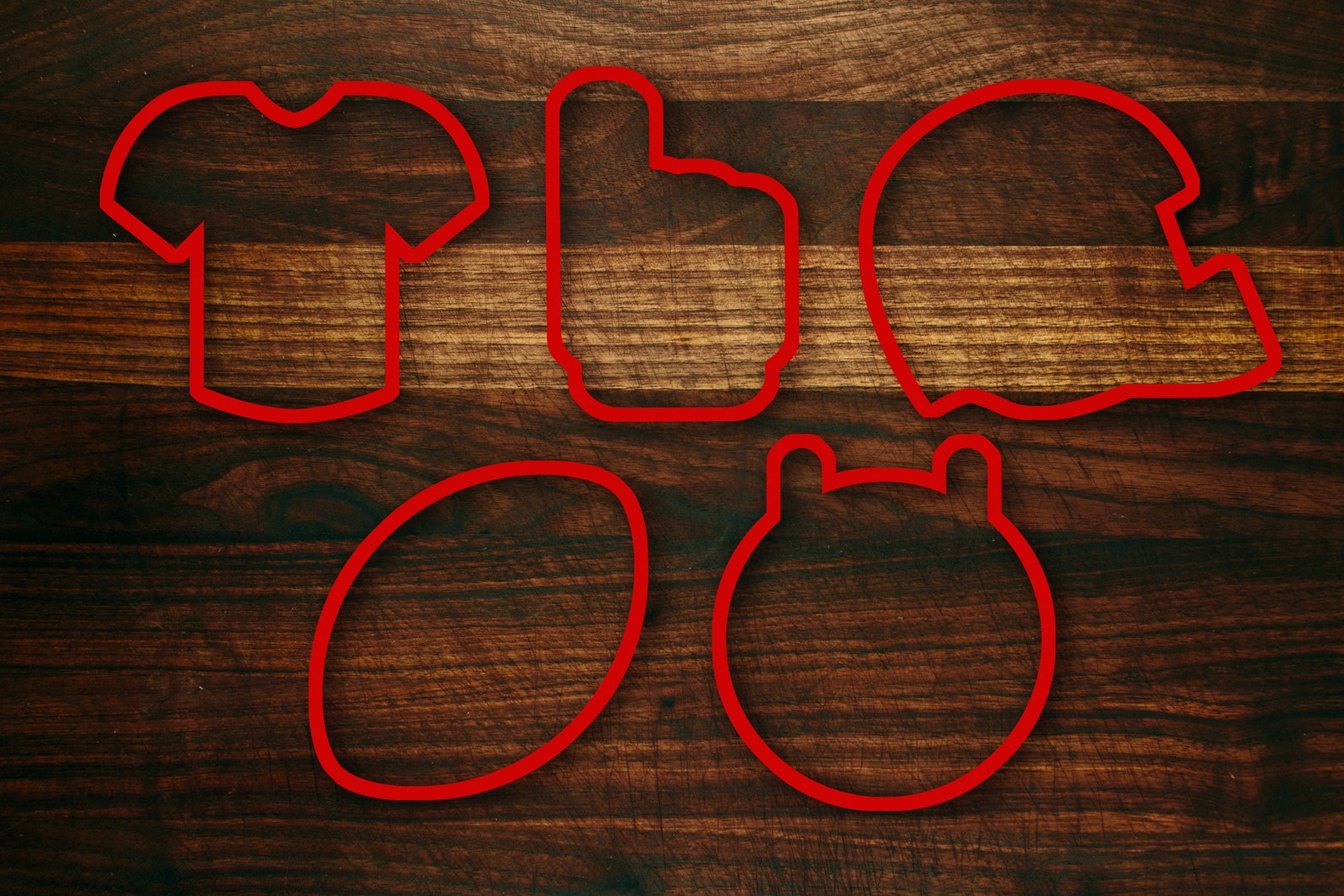 Football Game Day Cookie Cutter Set of 5 - Etsy