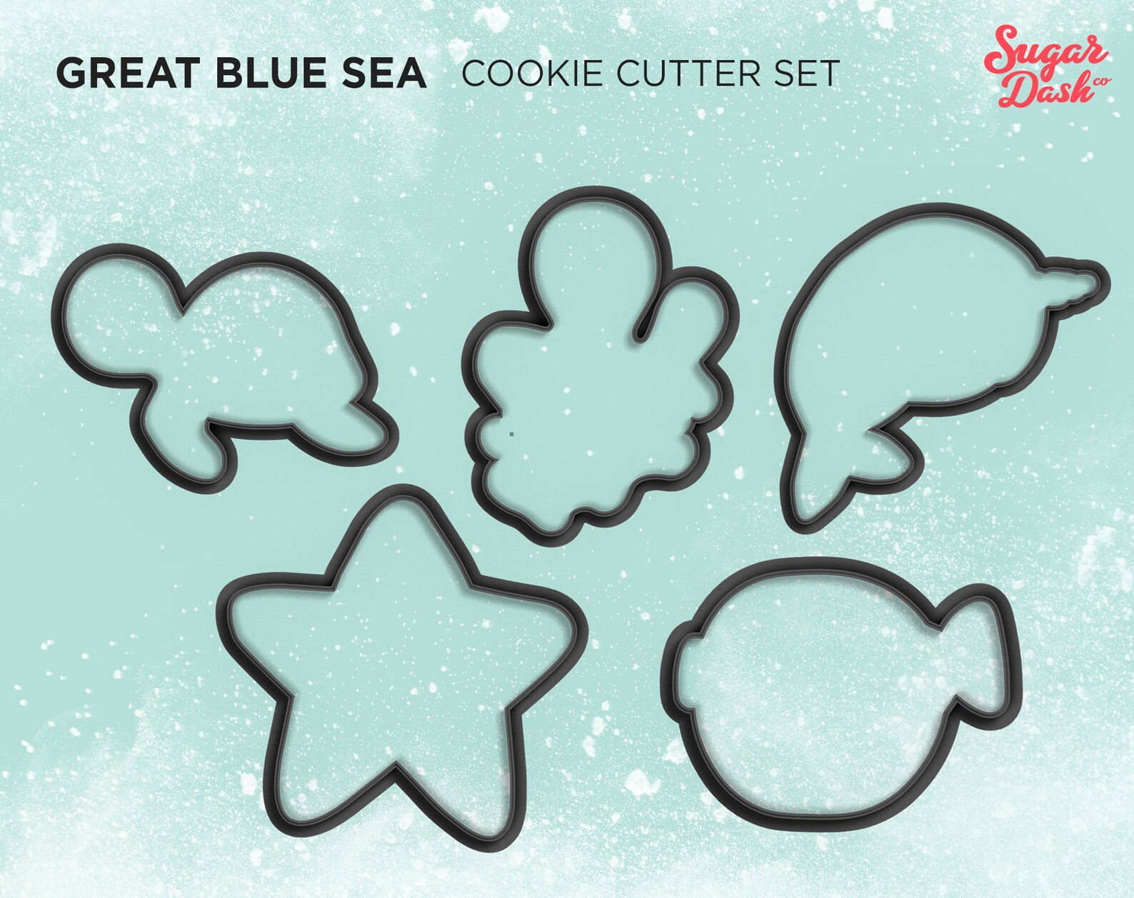 Under the Sea Cookie Cutter Set of 5 - Turtle, Octopus, Narwhal ...