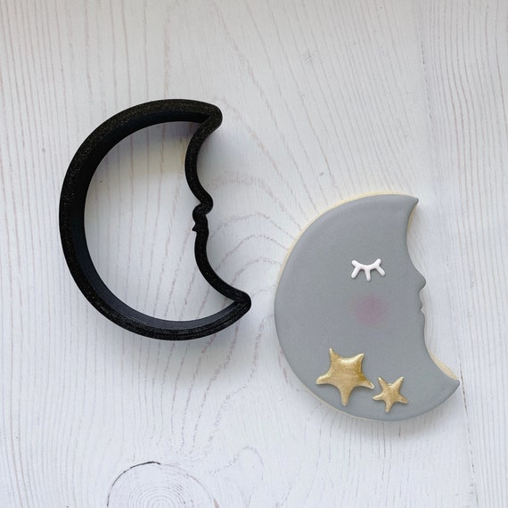 Moon Cookie Cutter for Baby Shower With Face - Etsy
