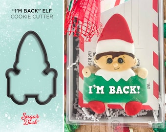 Elf Name Plaque Cookie Cutter With Optional Stencil Guide, Elf Cookie ...