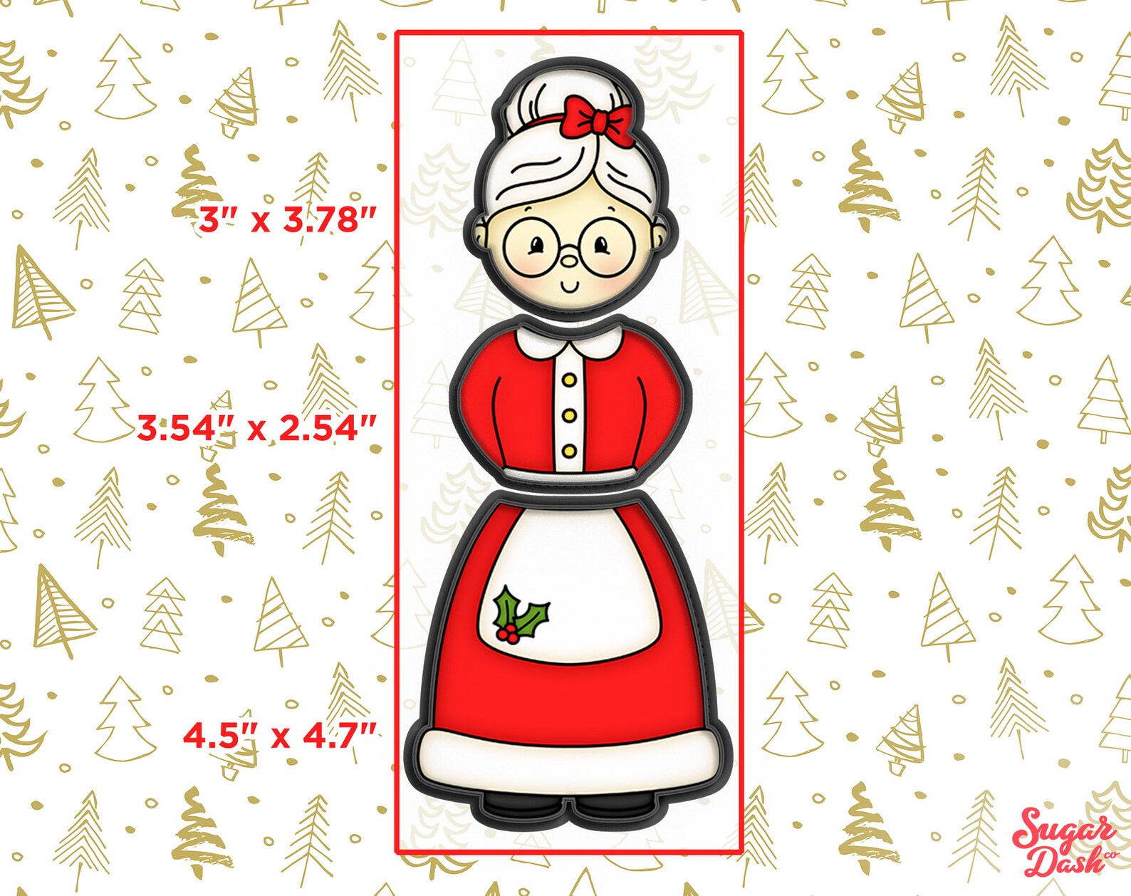 Mrs Claus - Christmas Cookie Cutter Set of 3 - Fits 12x5 BRP Box - Etsy