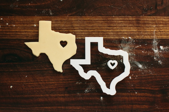 Texas Cookie Cutter With Heart | Etsy
