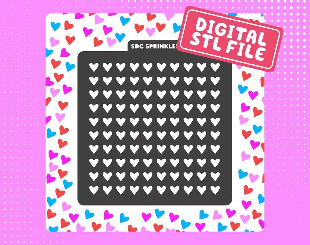 DIGITAL STL FILE | Hearts Sprinkle Stencil #1 - Etsy