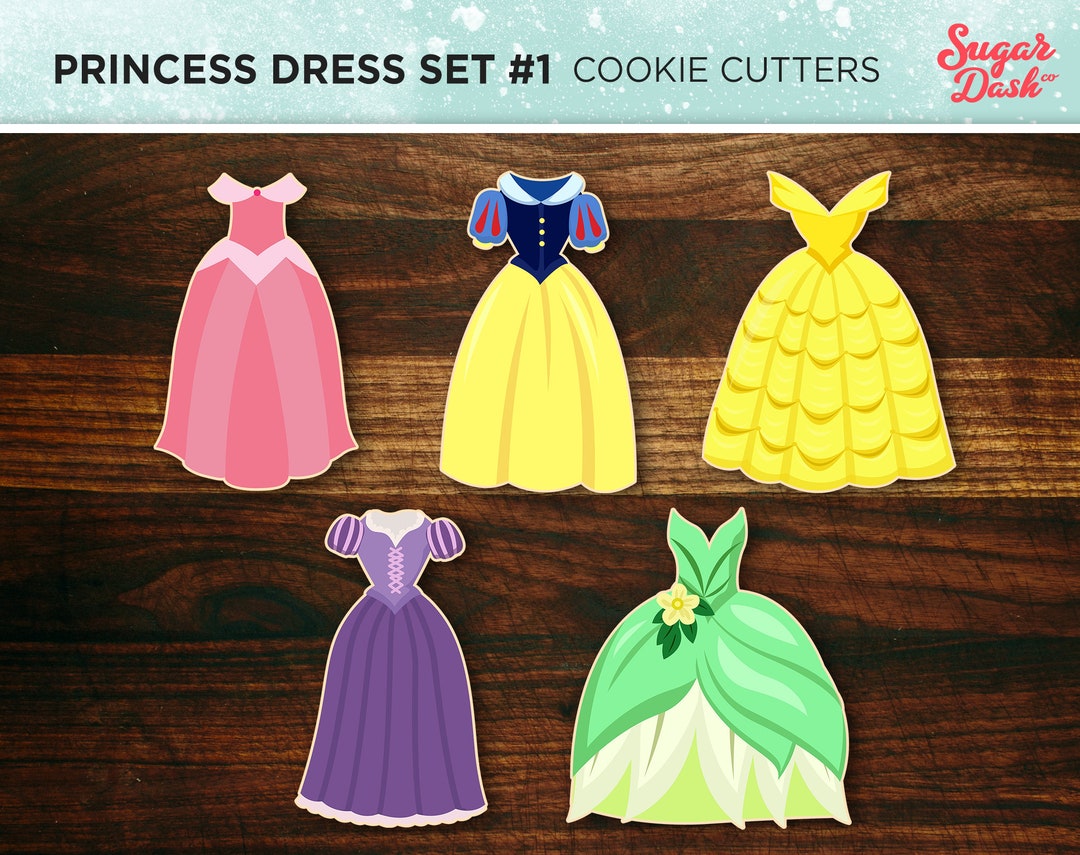 Princess Dress Set 1 Set of 5 Cookies Cutters of Classic Princess ...