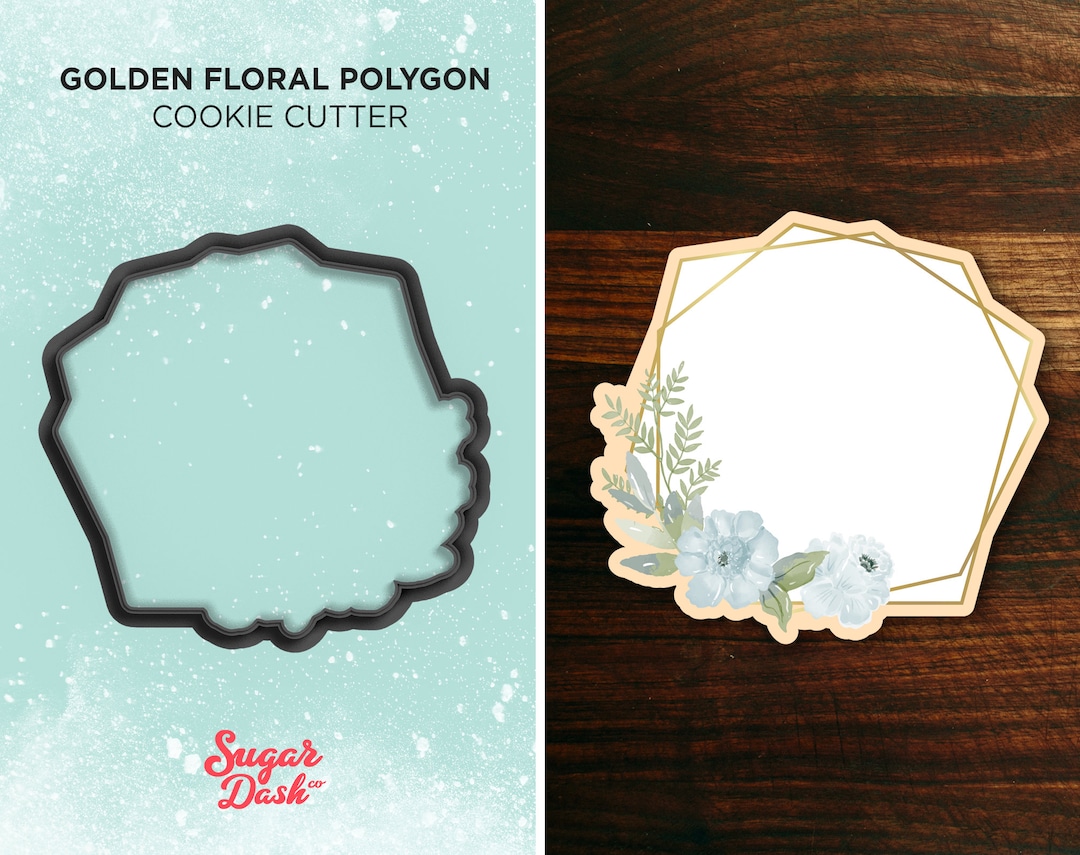 Golden Floral Polygon Cookie Cutter - Etsy