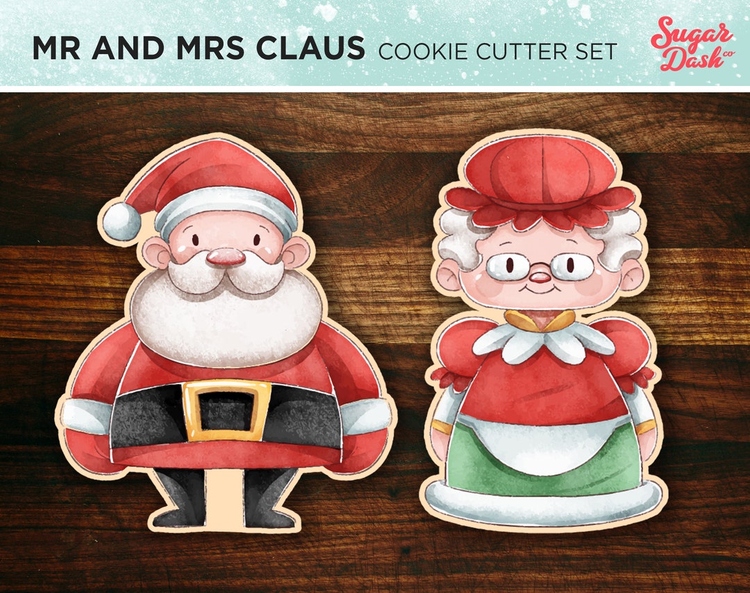 Santa and Mrs Claus Christmas Cookie Cutters - Etsy
