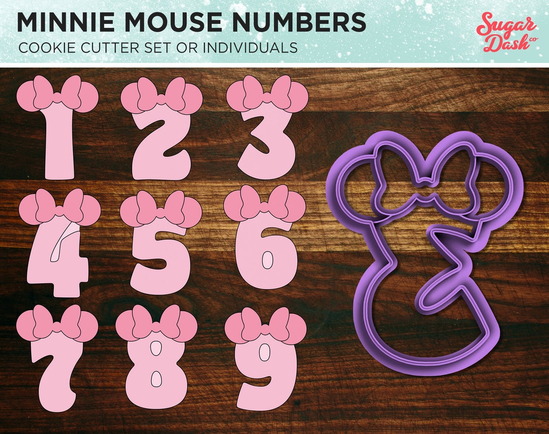 Mouse Bow Numbers With Indent Ears One to Nine Cookie Cutter - Etsy