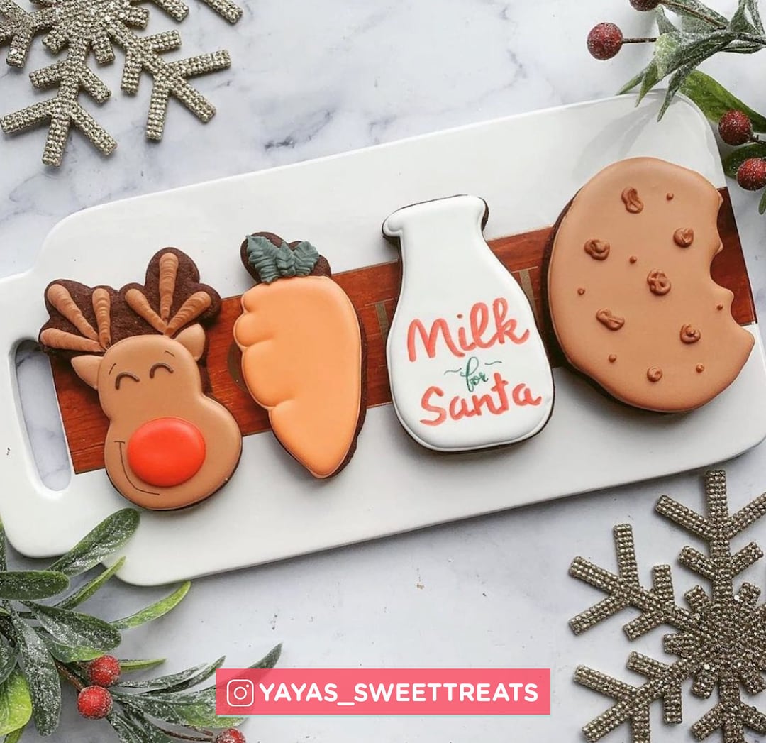 Christmas Cookie Cutter Set With Milk, Cookie, Reindeer, Carrot - Etsy