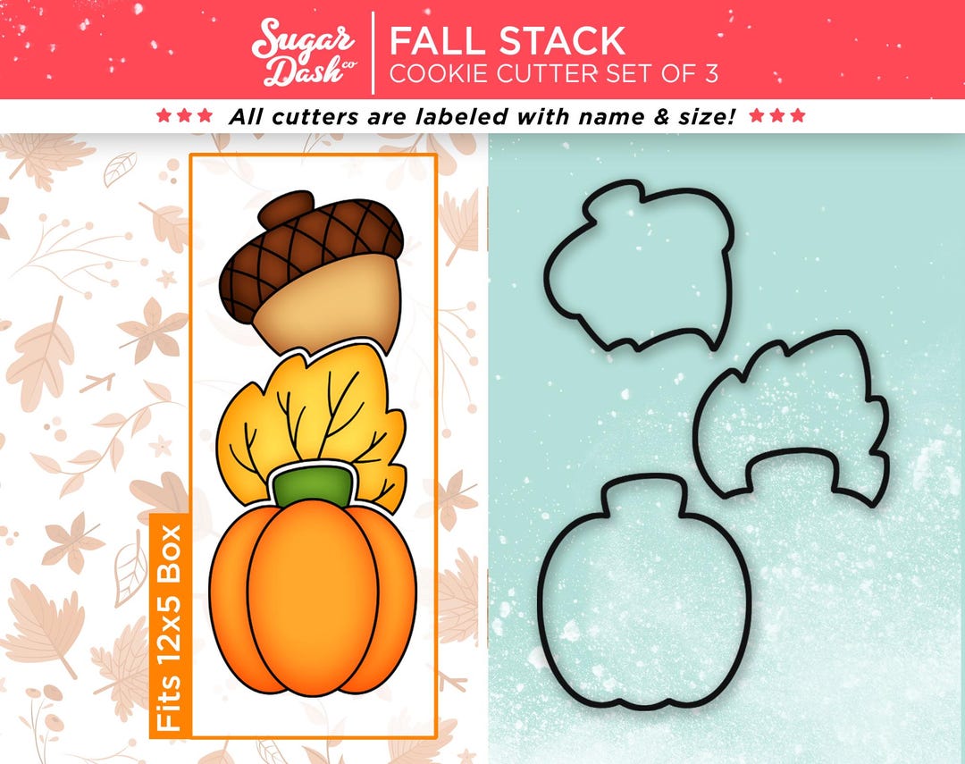 Fall Stack | Cookie Cutter Set of 3 | Fits 12x5 BRP Box - Etsy