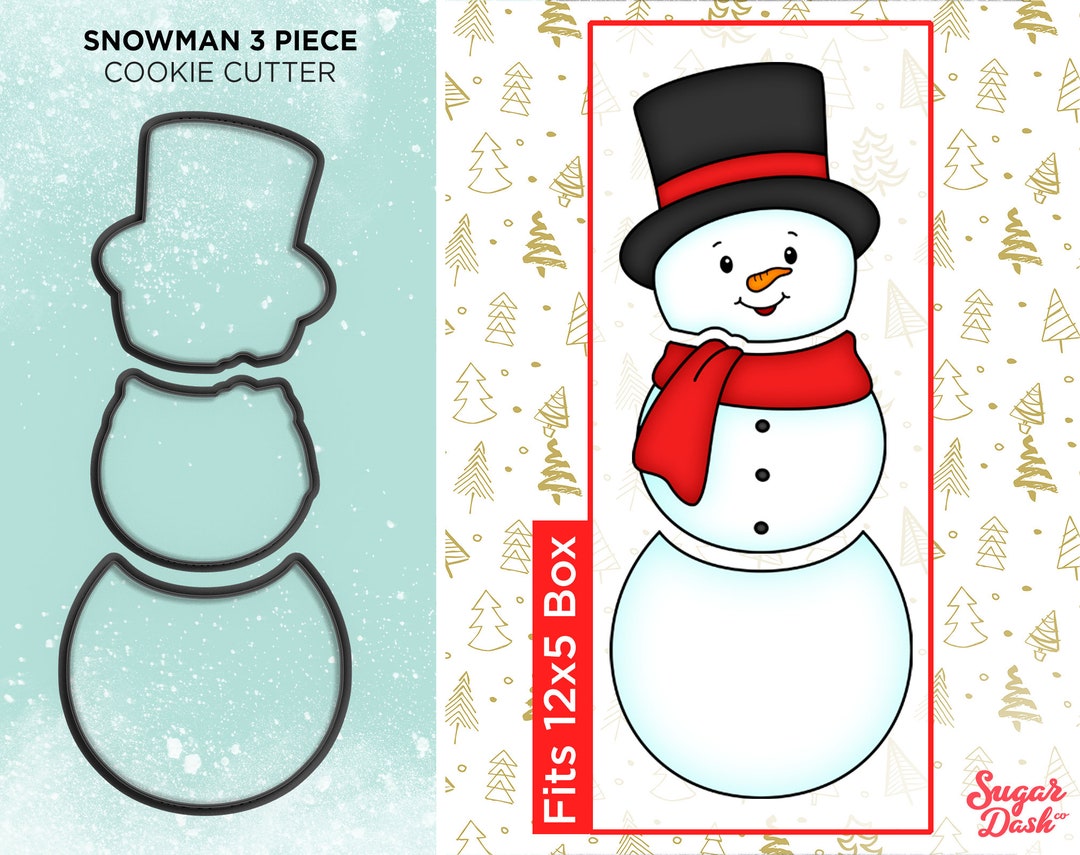 Snowman - Christmas Cookie Cutter Set of 3 - Fits 12x5 BRP Box - Etsy