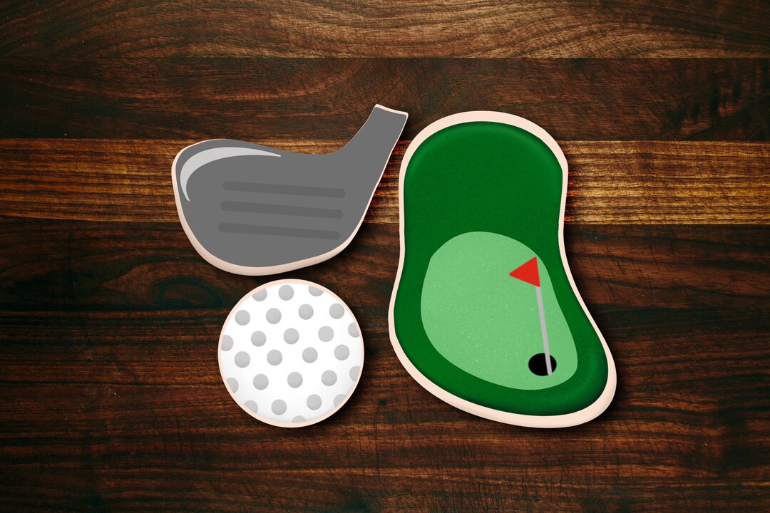 Golf Cookie Cutter Set of 3 With Golf Putter Club, Putting Green, and ...