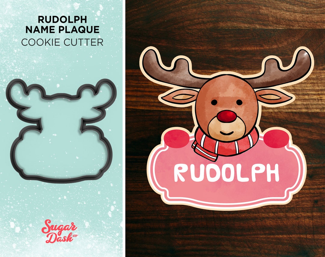 Rudolph Name Plaque - Christmas Cookie Cutter - Etsy