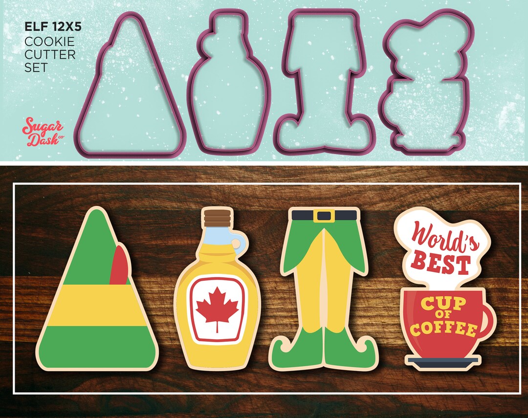 Elf Cookie Cutter Set of 4 - Christmas Set for 12x5 Box - Etsy