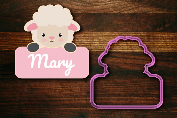 Easter Lamb Name on Sign Cookie Cutter Plaque 4 - Etsy
