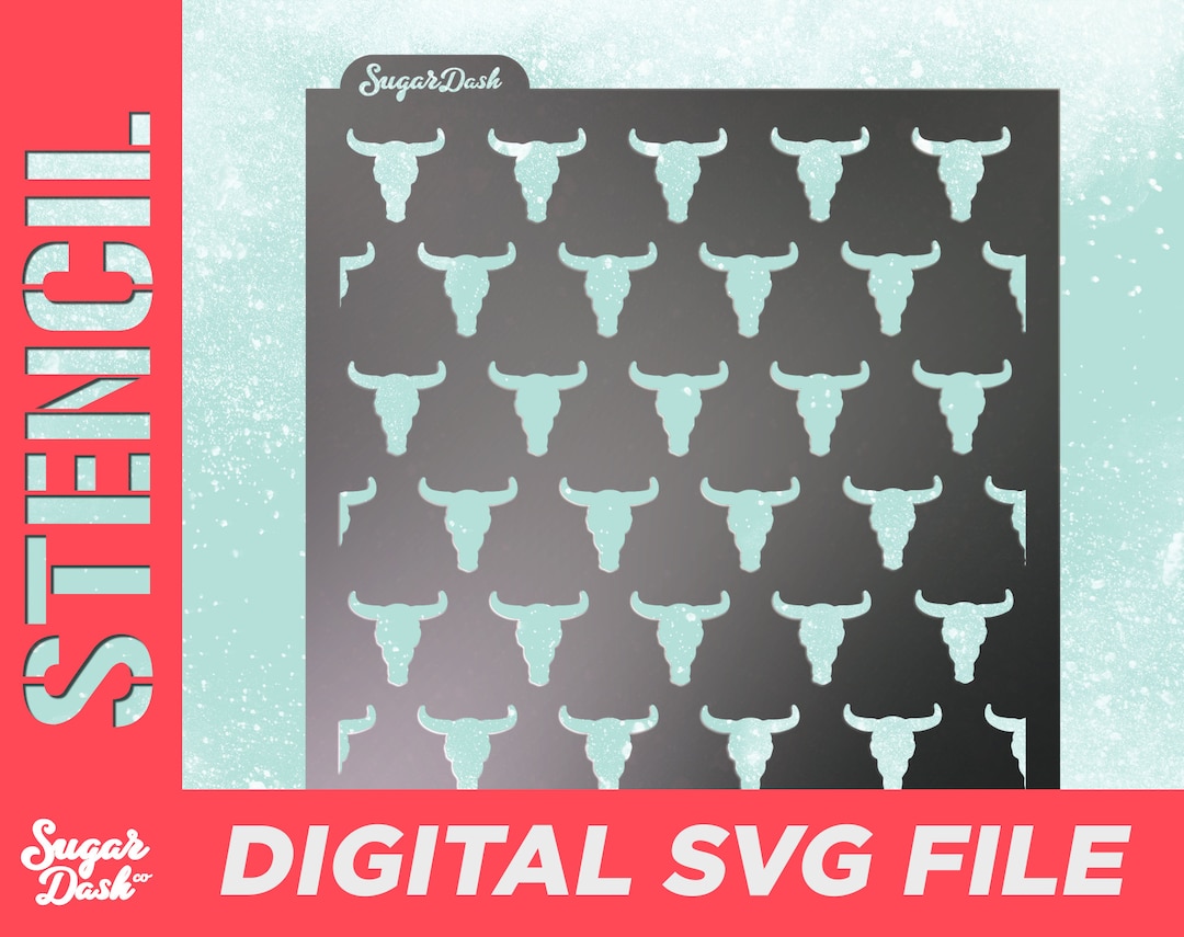 Longhorn Pattern Stencil #17 - Digital SVG File - Etsy