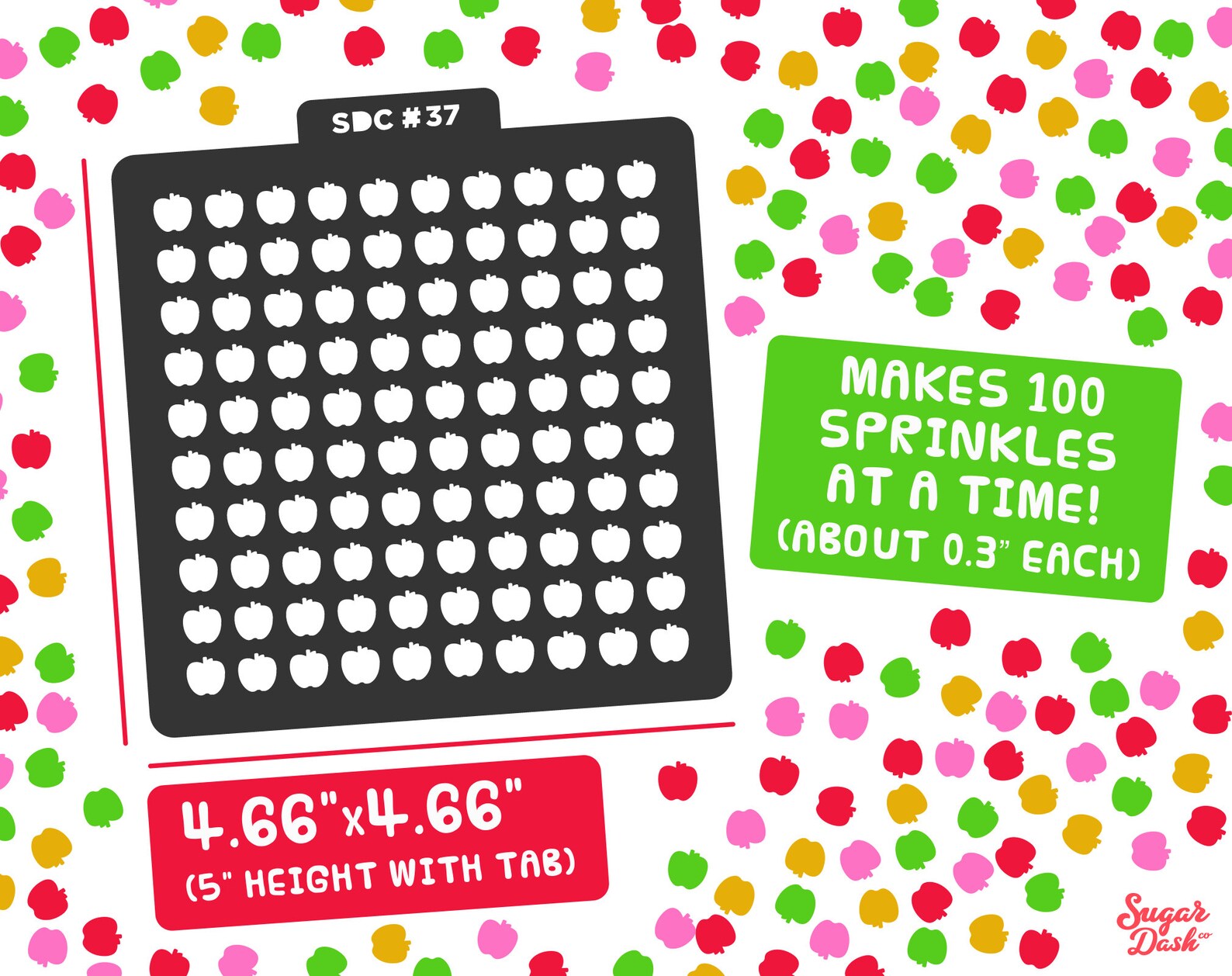 Apple Sprinkle Stencil #37 - Physical Item! - Etsy