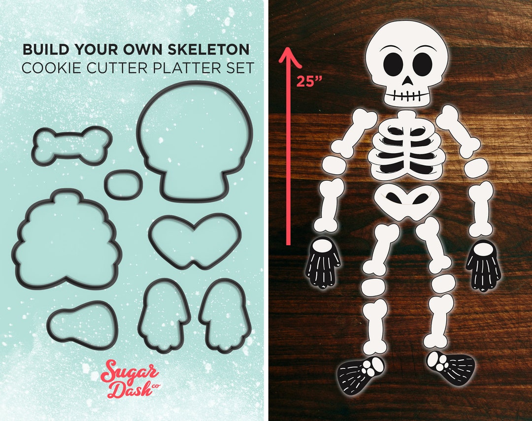 Giant Skeleton Cookie Cutter Platter Set - Etsy