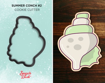Conch Seashell 2 Shape Fondant Cookie Cutter and Stamp 1409 - Etsy
