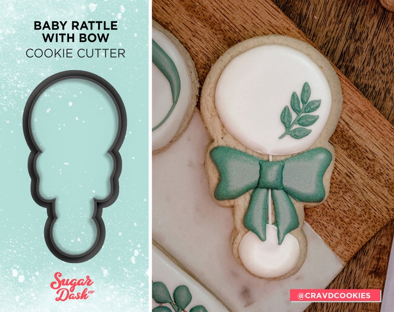 Baby Rattle With Bow Cookie Cutter - Etsy