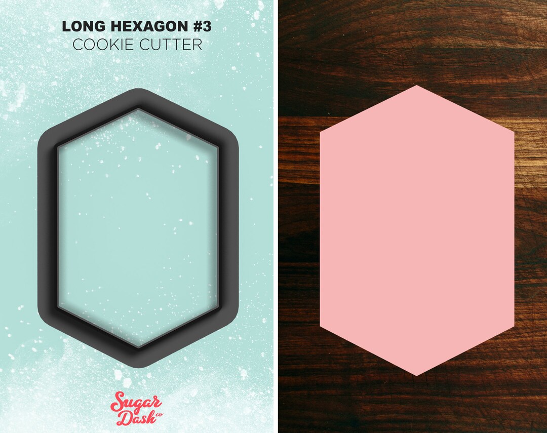 Long Hexagon Tile Monogram Plaque Cookie Cutter #3 the Monica - Etsy