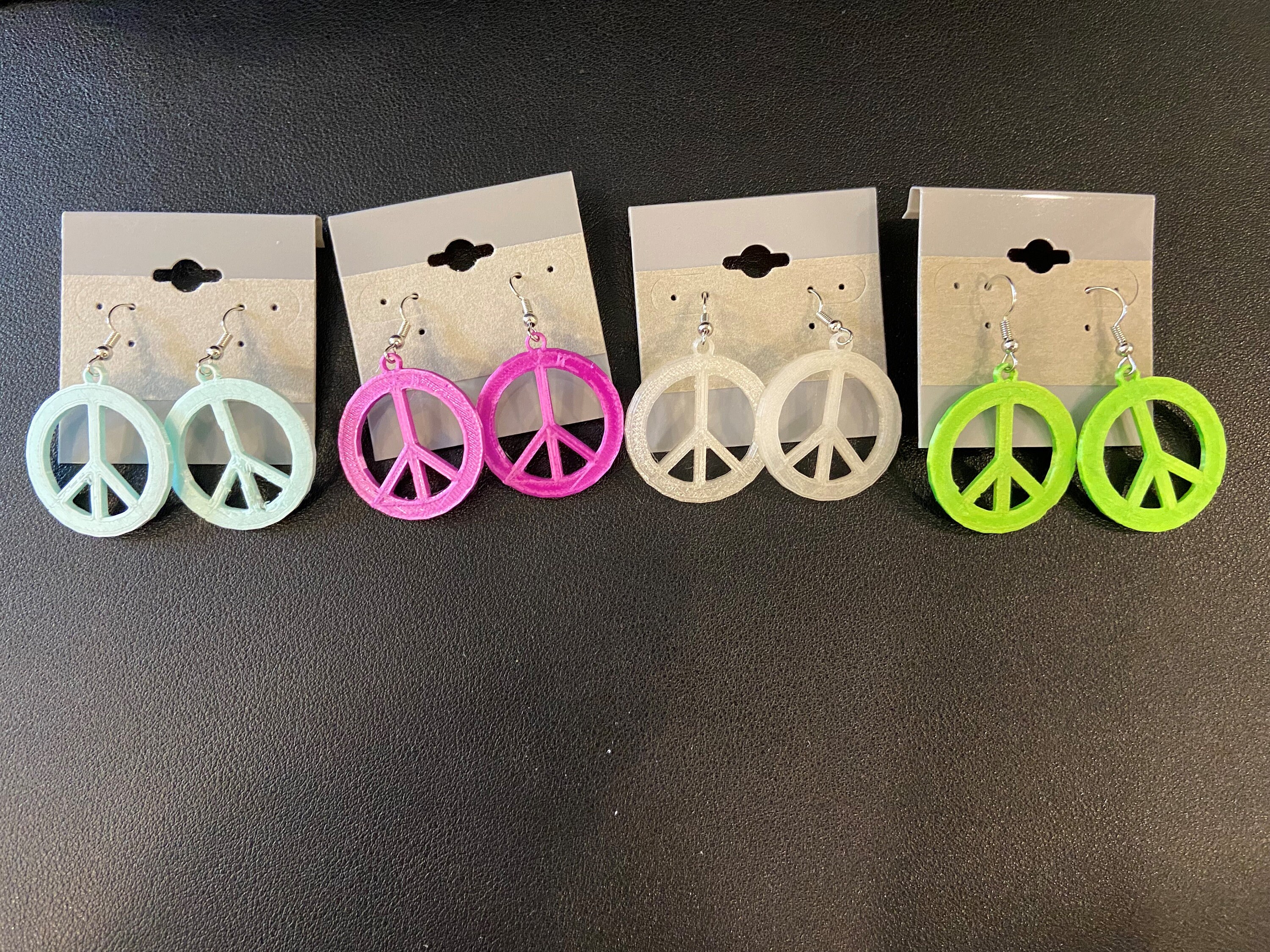 3D Printed Peace Sign Earrings - Etsy
