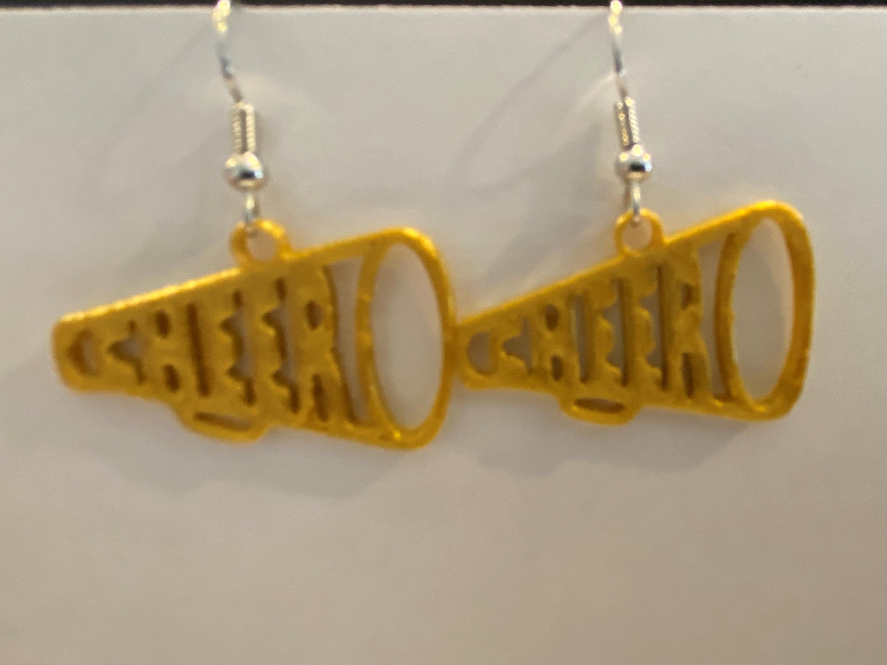 3D Printed Cheer Megaphone Earrings Cheerleader Megaphone Sports Fan ...