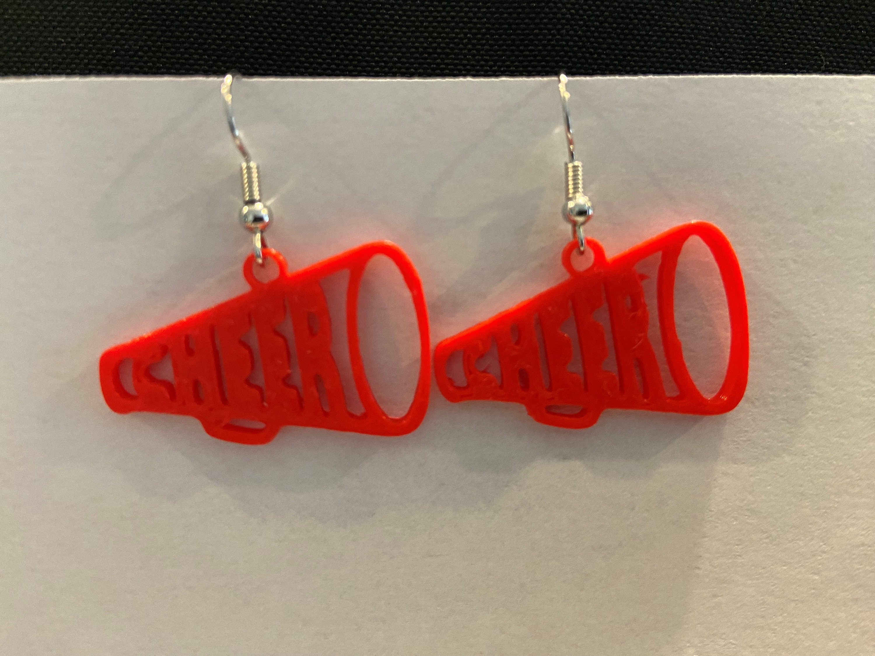 3D Printed Cheer Megaphone Earrings Cheerleader Megaphone Sports Fan ...