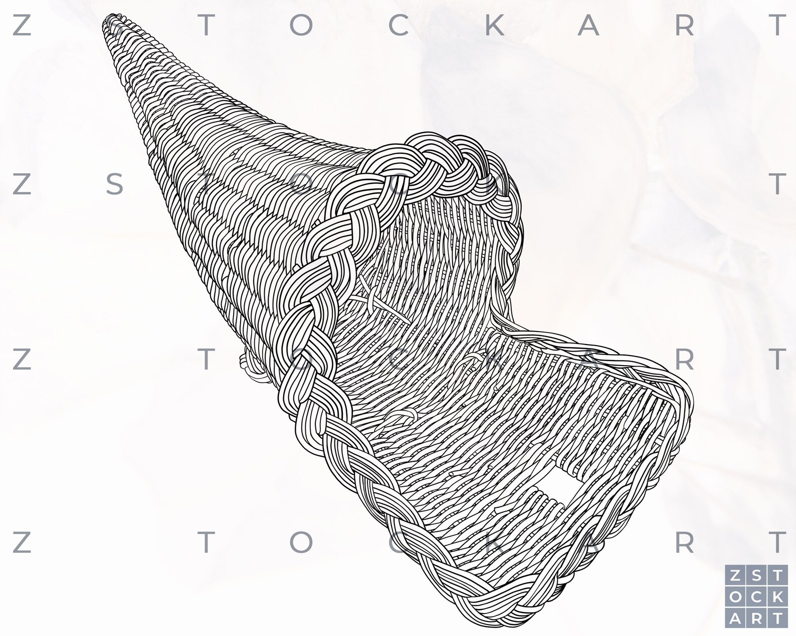 Empty Cornucopia Clipart | Black and White Transparent Thanksgiving ...