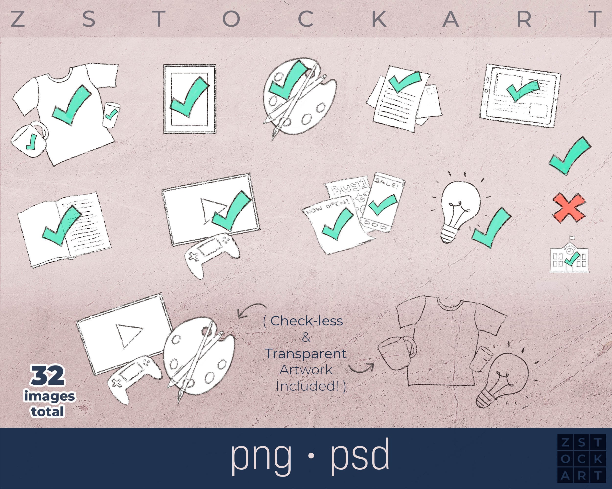 Digital Media Icons | PNG PSD | Permissions Clipart | Web-quality ...