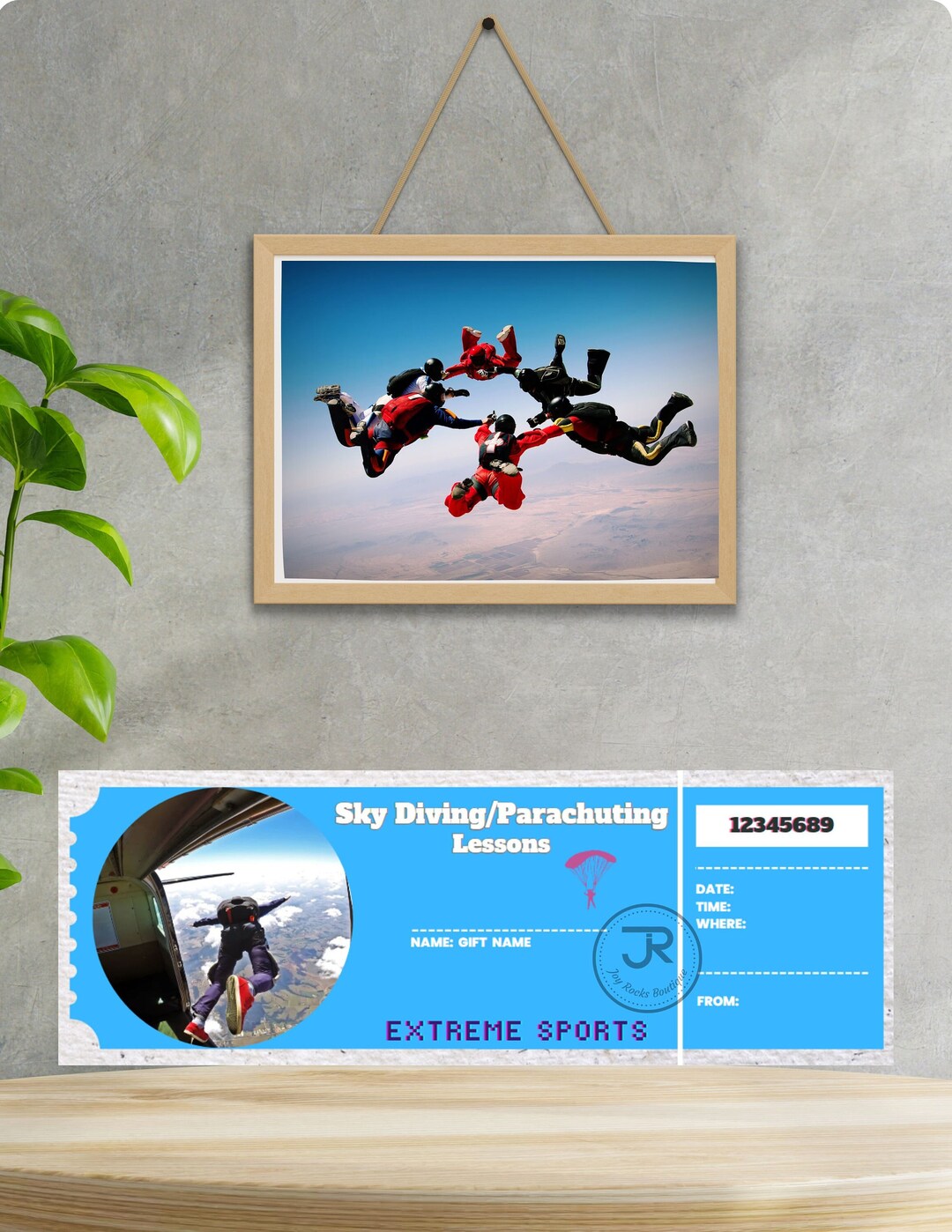 Printable Editable Skydiving-parachuting Lesson Gift | Digital Ticket ...