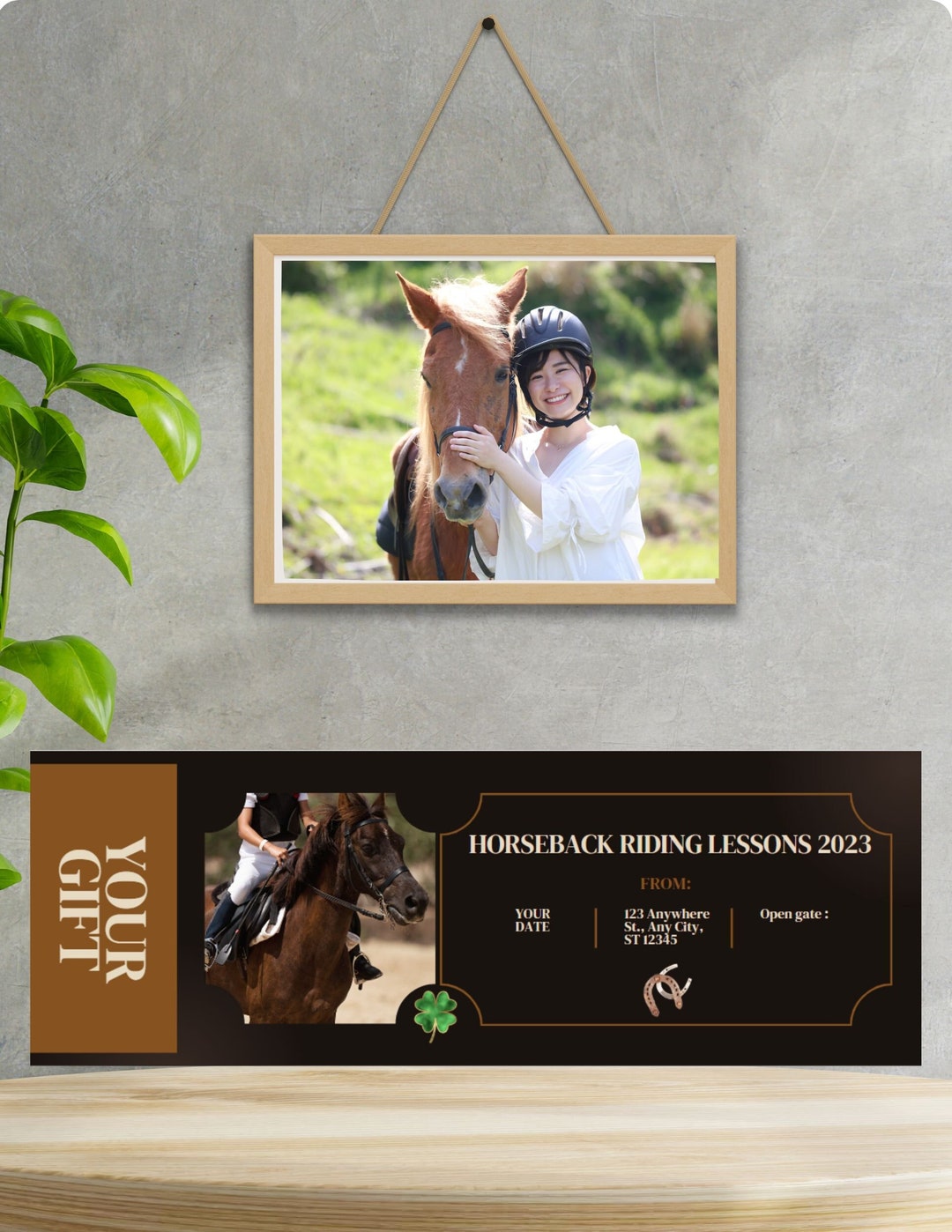 Printable Editable Horseback Riding Lessons Gift Ticket - Etsy