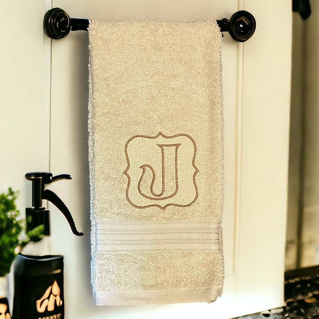 Personalized Embossed Monogram Hand Towel – 15 Needle Embroidery ...