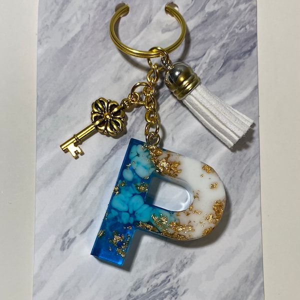 Resin Letter Keychain - Etsy