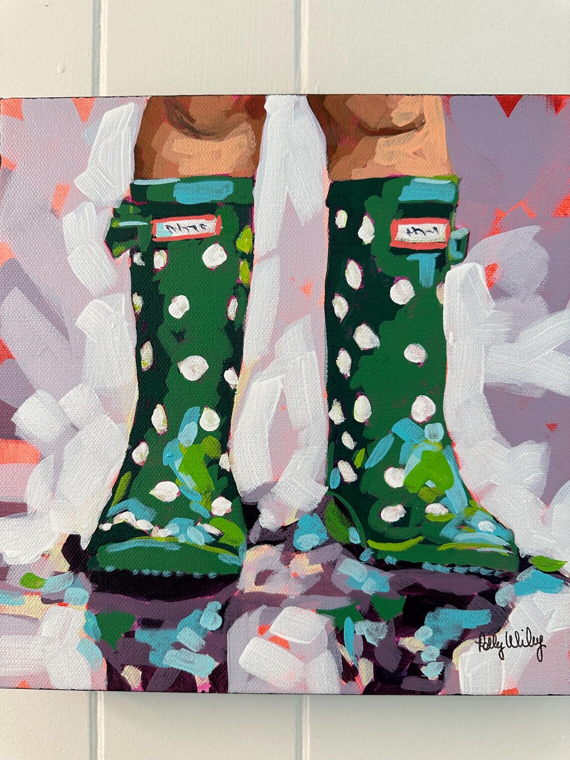 Abstract Kid in Boots , Original Art, One of a Kind, Acrylic on Canvas ...