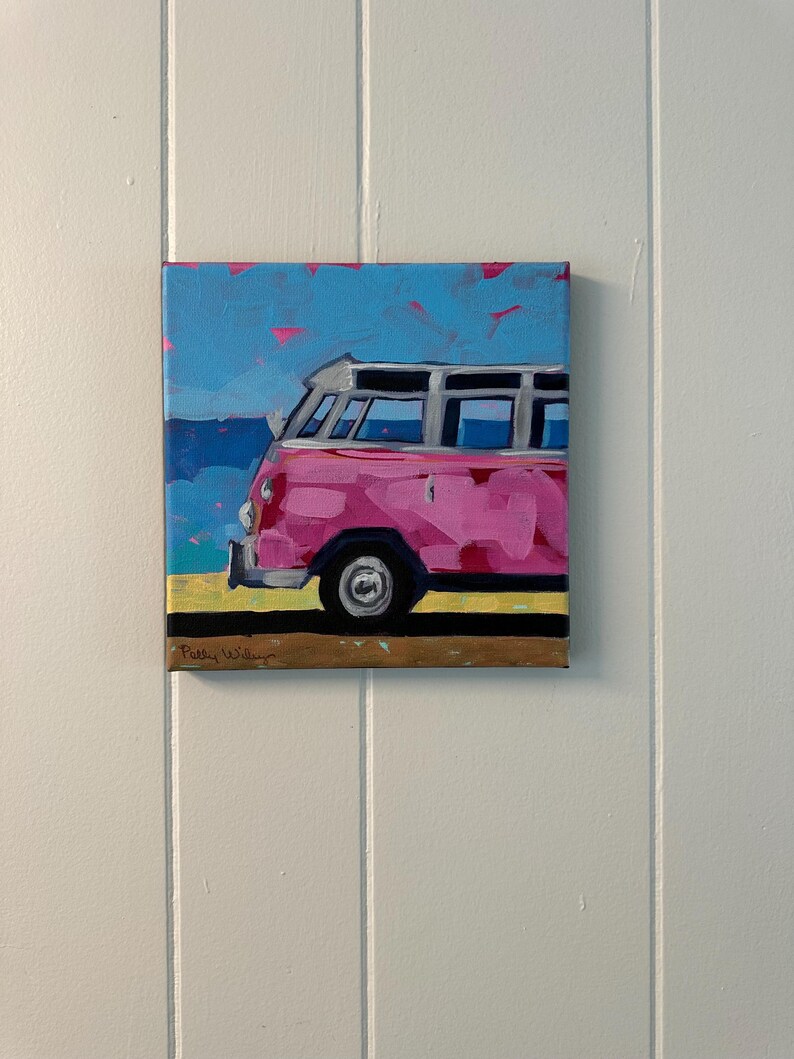 Abstract VW Van, Camper Van, Original Art, One of a Kind, Acrylic on ...