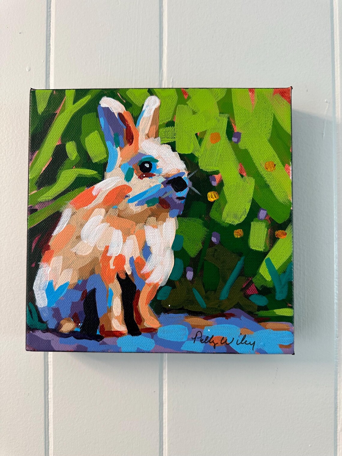 Abstract Bunny, Original Art, One of a Kind, Acrylic on Canvas, Gift - Etsy