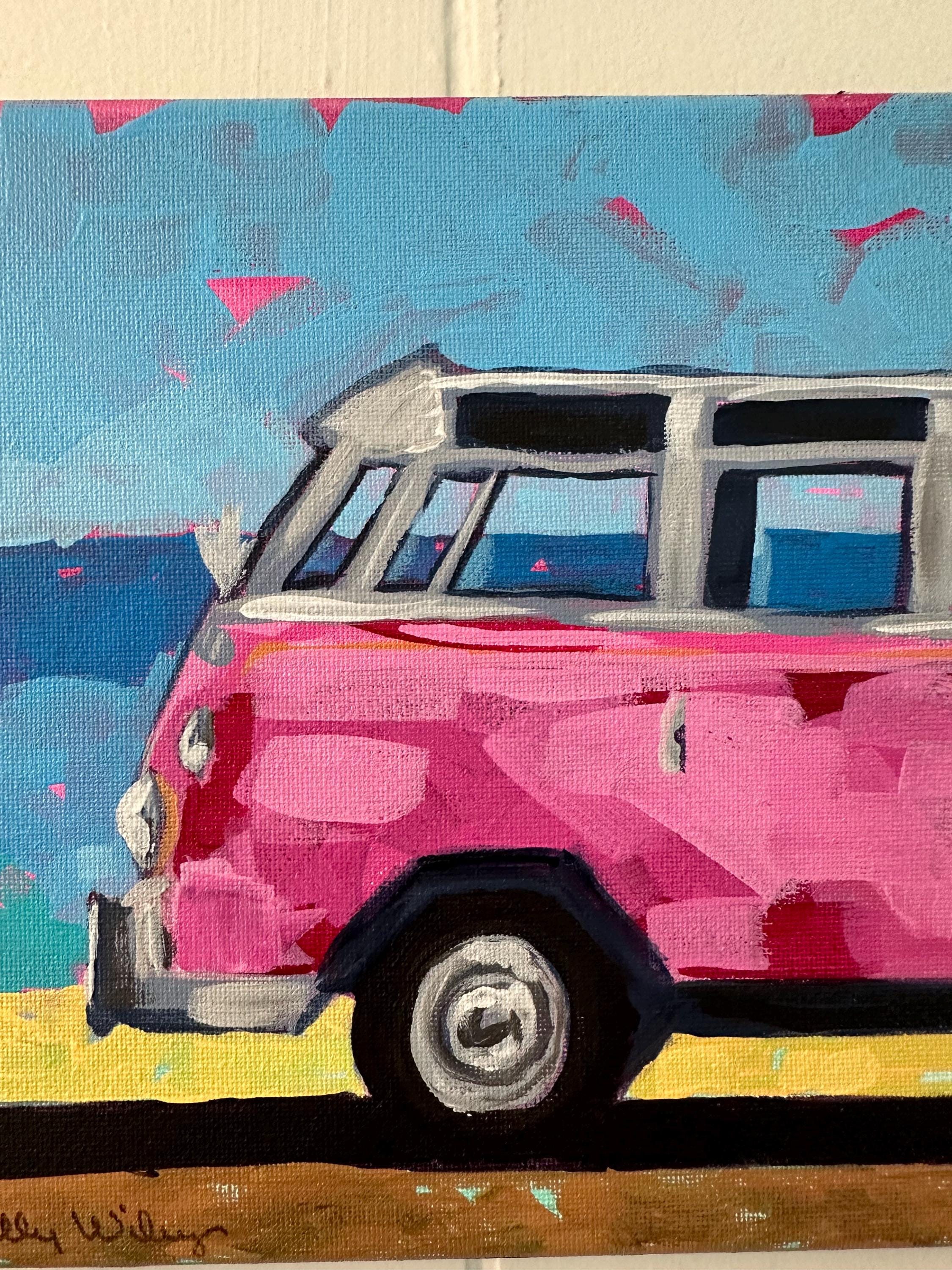 Abstract VW Van, Camper Van, Original Art, One of a Kind, Acrylic on ...