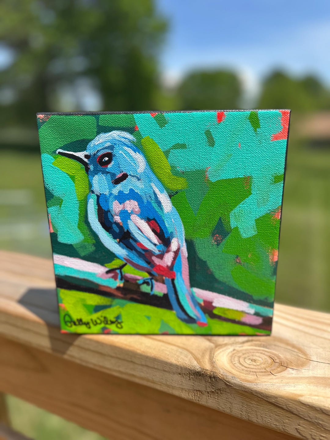 Beautiful Bluebird , Acrylic on Canvas, Gift - Etsy