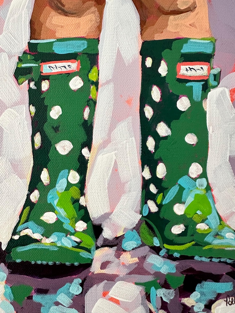 Abstract Kid in Boots , Original Art, One of a Kind, Acrylic on Canvas ...