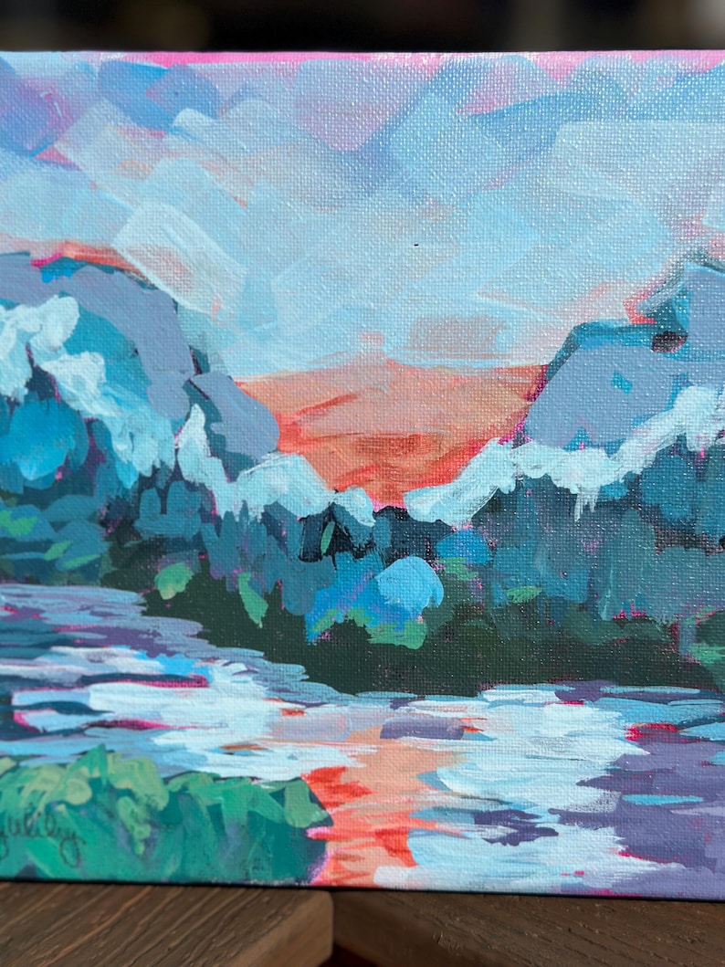 Landscape, Acrylic on Canvas, Gift, Colorful Landscape Painting - Etsy