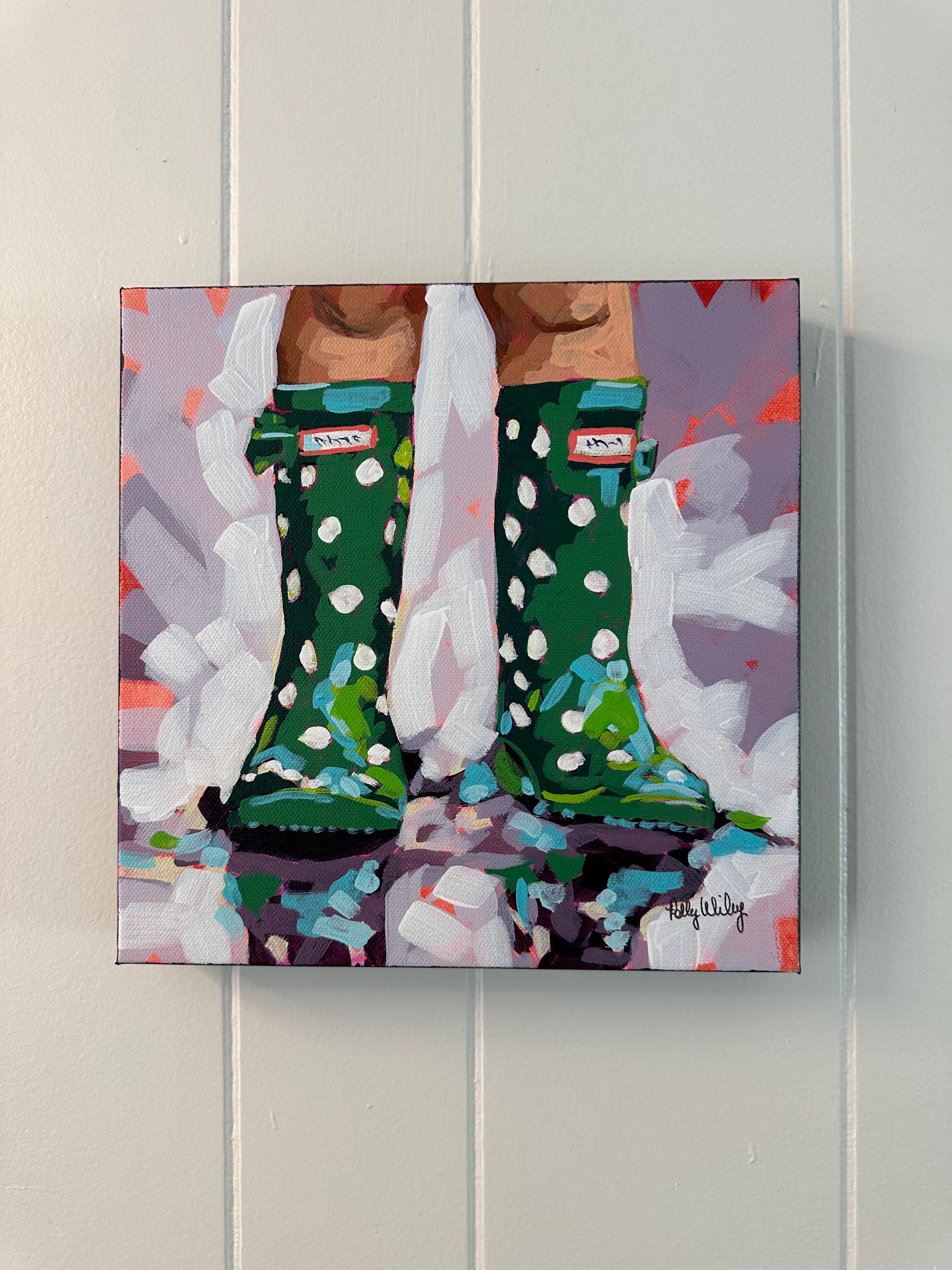 Abstract Kid in Boots , Original Art, One of a Kind, Acrylic on Canvas ...