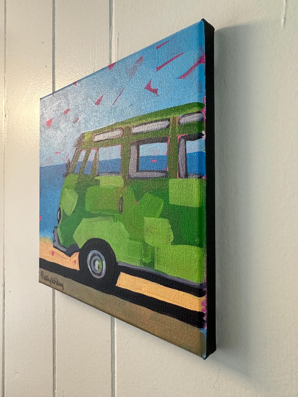 Abstract VW Van, Camper Van, Original Art, One of a Kind, Acrylic on ...