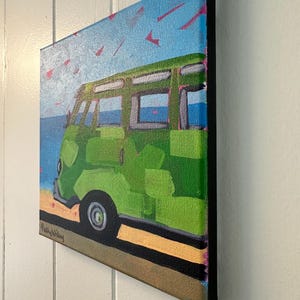 Abstract VW Van, Camper Van, Original Art, One of a Kind, Acrylic on ...
